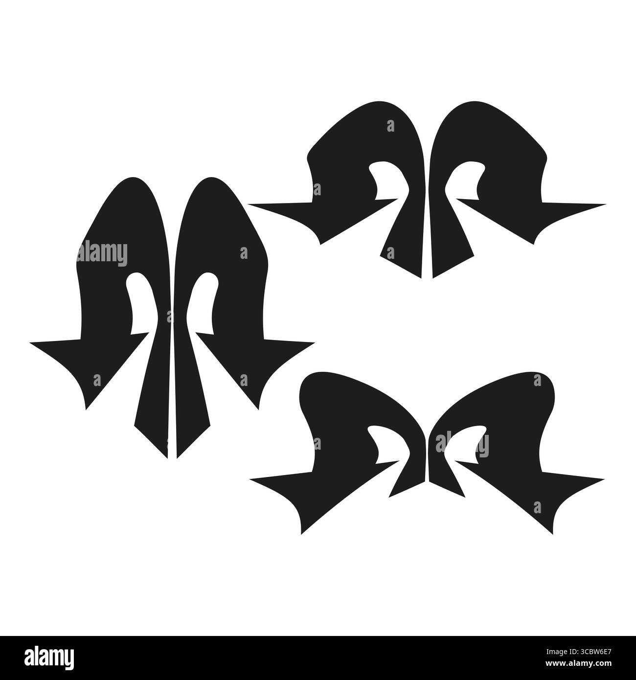 Black arrows 3D. U turn sign. Multiple direction symbols. Vector ...