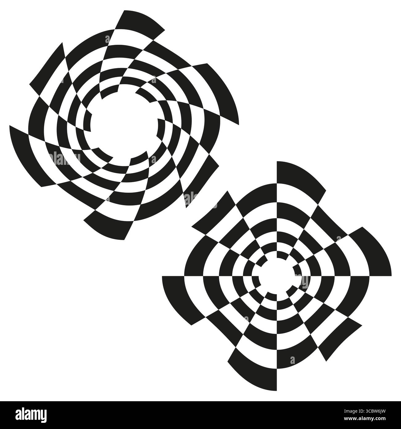 Abstract optical squares. Swirling geometric shapes. Black white Vector ...