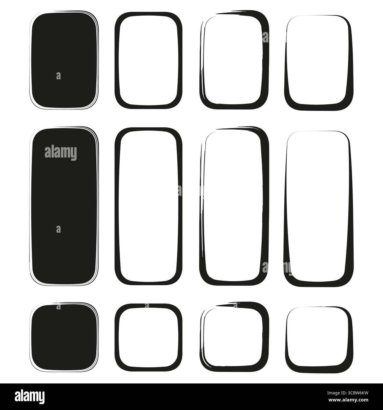 Rounded rectangle icons. Modern blank shapes. Interface Vector elements ...