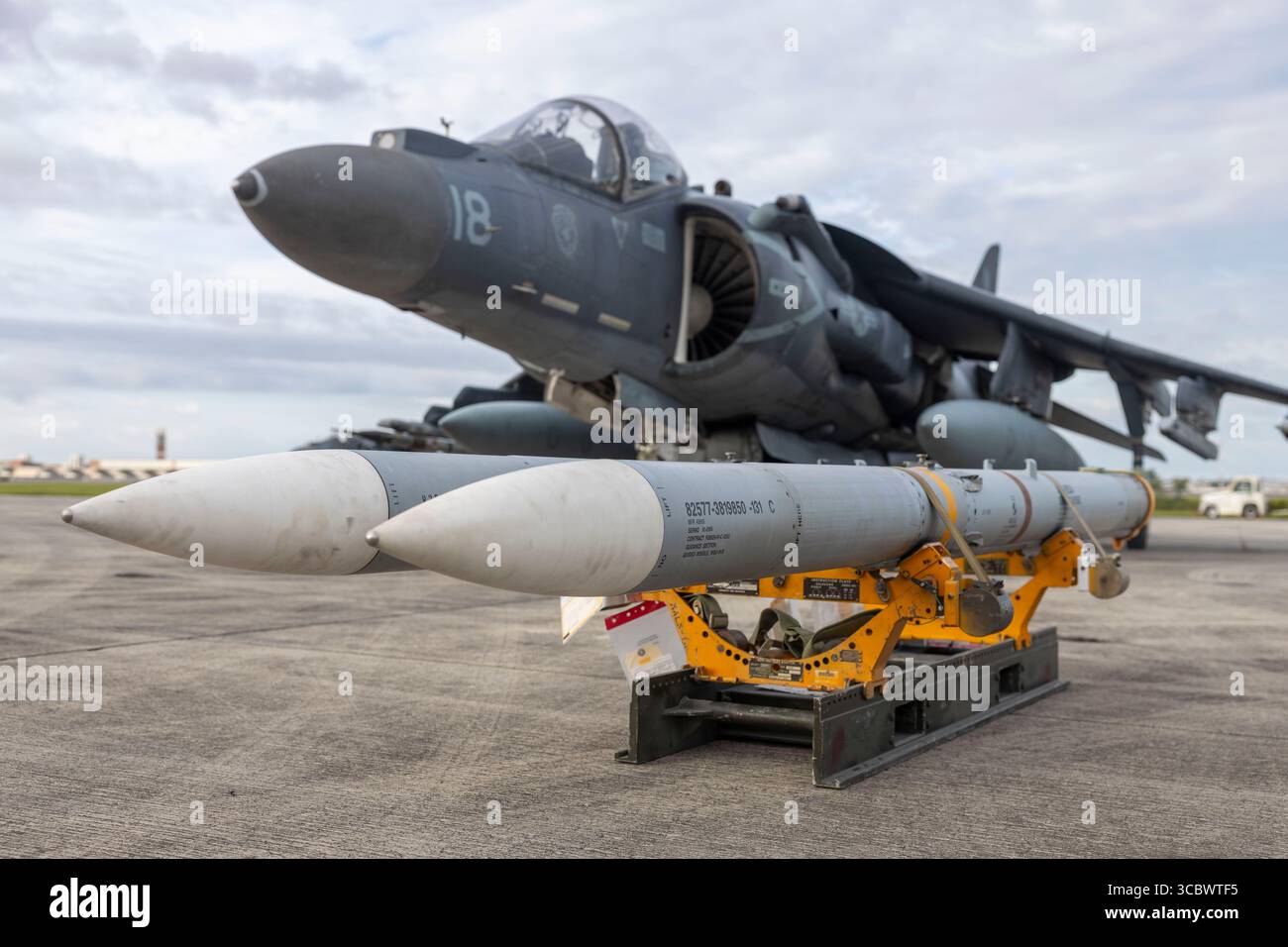 U.S. Marines with Marine Attack Squadron (VMA) 223 prepare AIM-120 ...