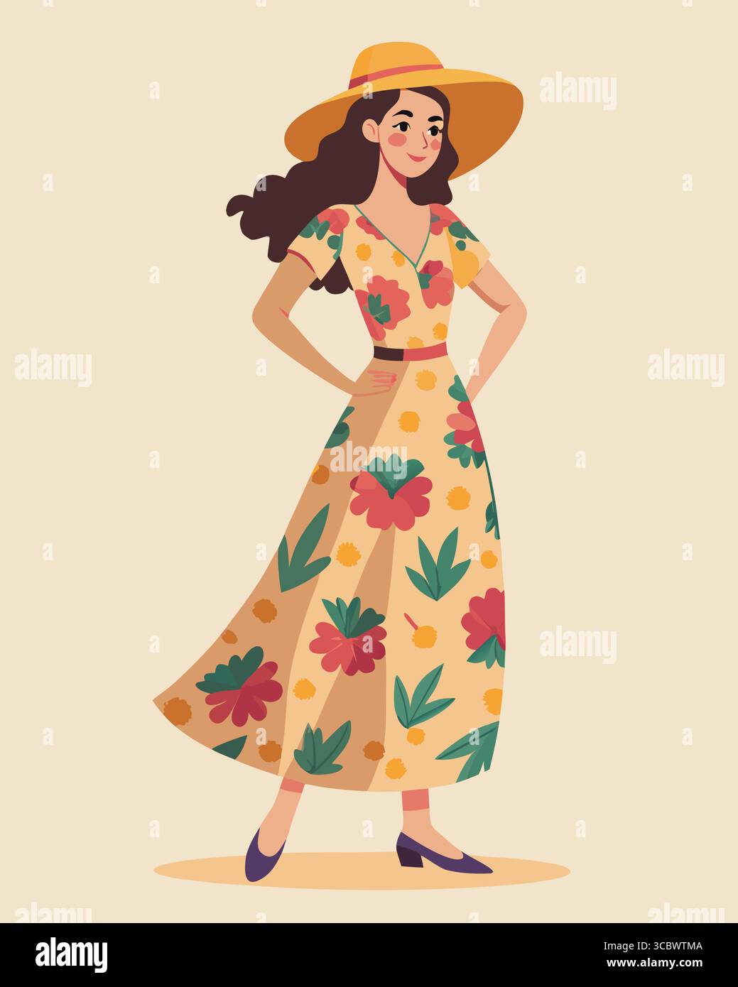 Creative Female Outfit Ideas Editable Vector – Fashion Illustration ...