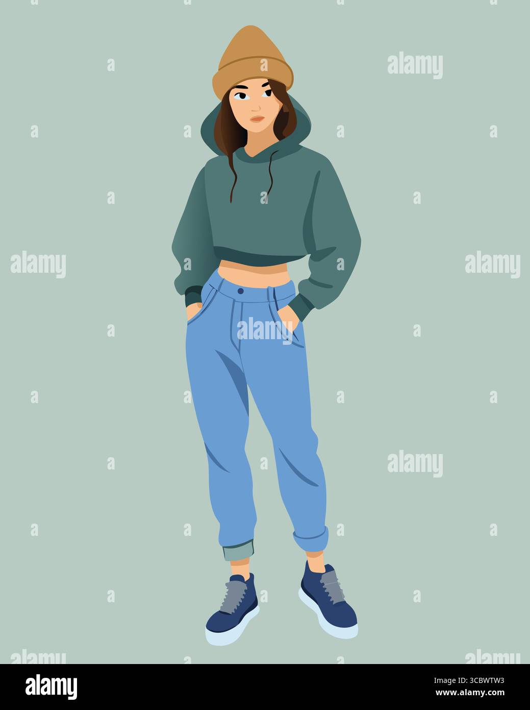 Creative Female Outfit Ideas Editable Vector – Fashion Illustration ...