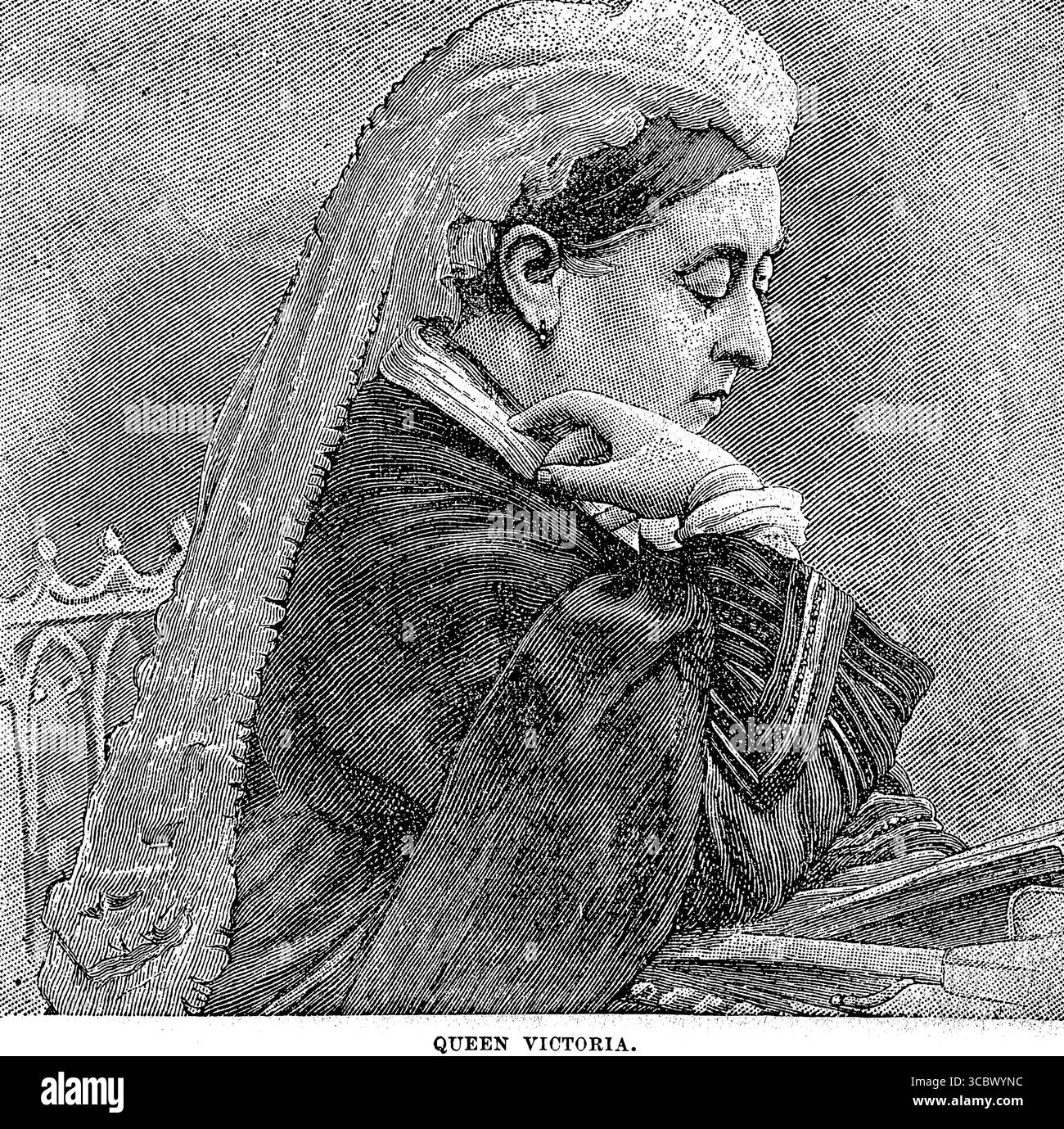 Queen reading a book Black and White Stock Photos & Images - Alamy