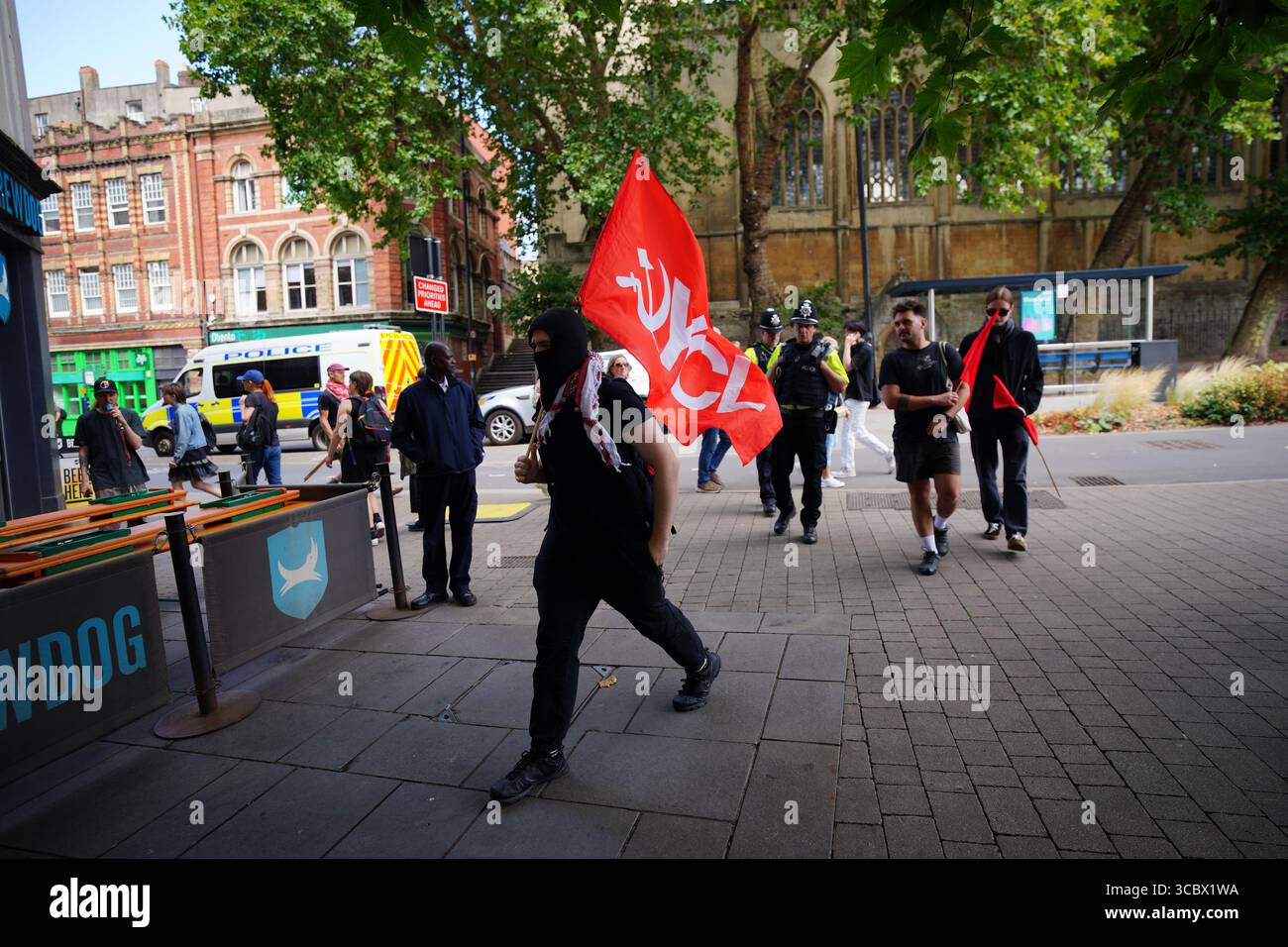 Protesters take part in the 'Defend Refugees, Stand Up To Facism' rally ...