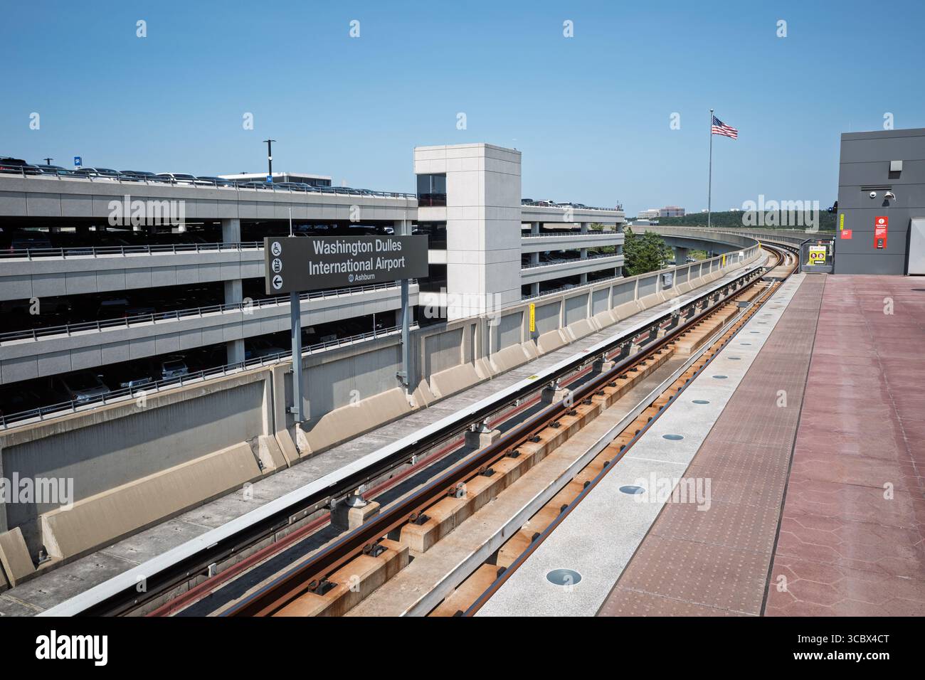 The Metro station at Washington Dulles International Airport, showing ...