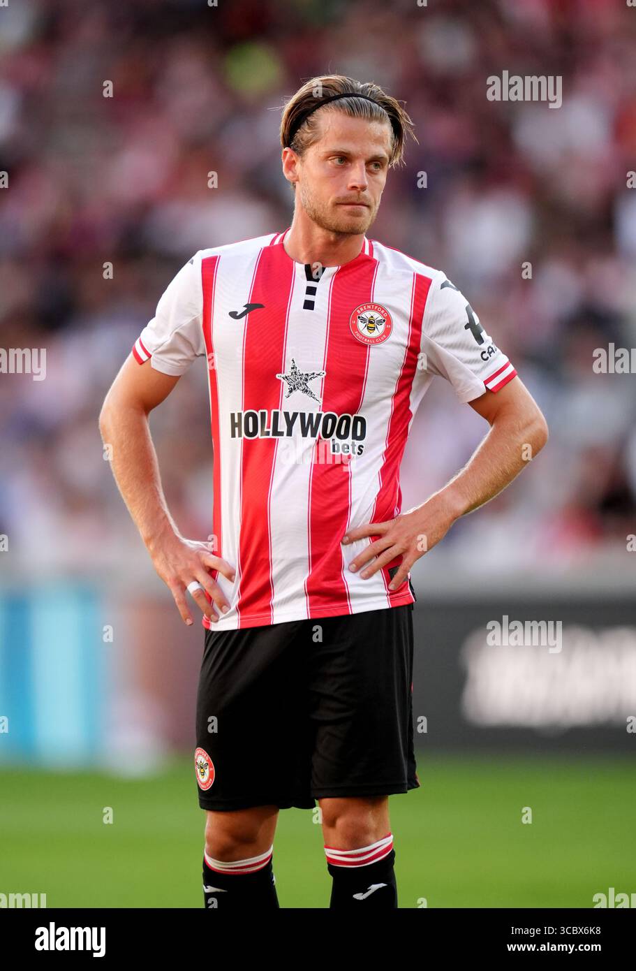 Brentford's Mathias Jensen during the pre-season friendly match at the ...
