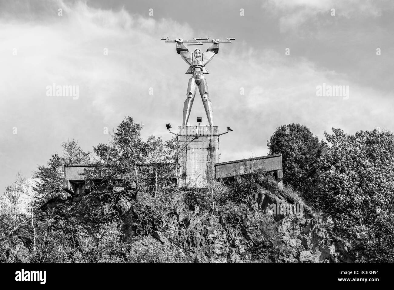 Sculpture statue transylvania romania Black and White Stock Photos ...