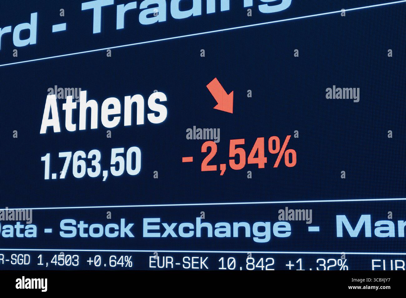 Athens stock index moving down. Athens stock index moving down. Falling ...