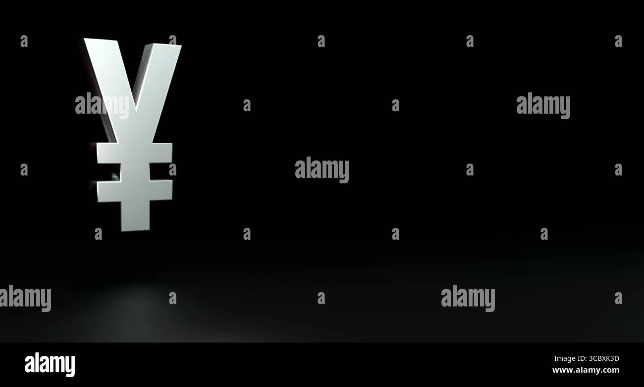 Silver shiny Japanese yen currency sign. Silver shiny Japanese yen ...