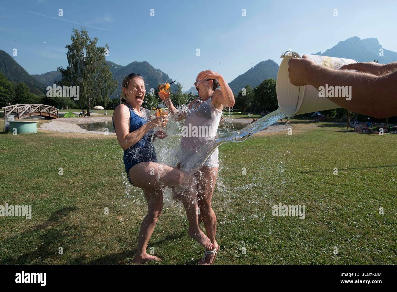 cool down in fresh water on a hot summer day cooling in fresh water on ...
