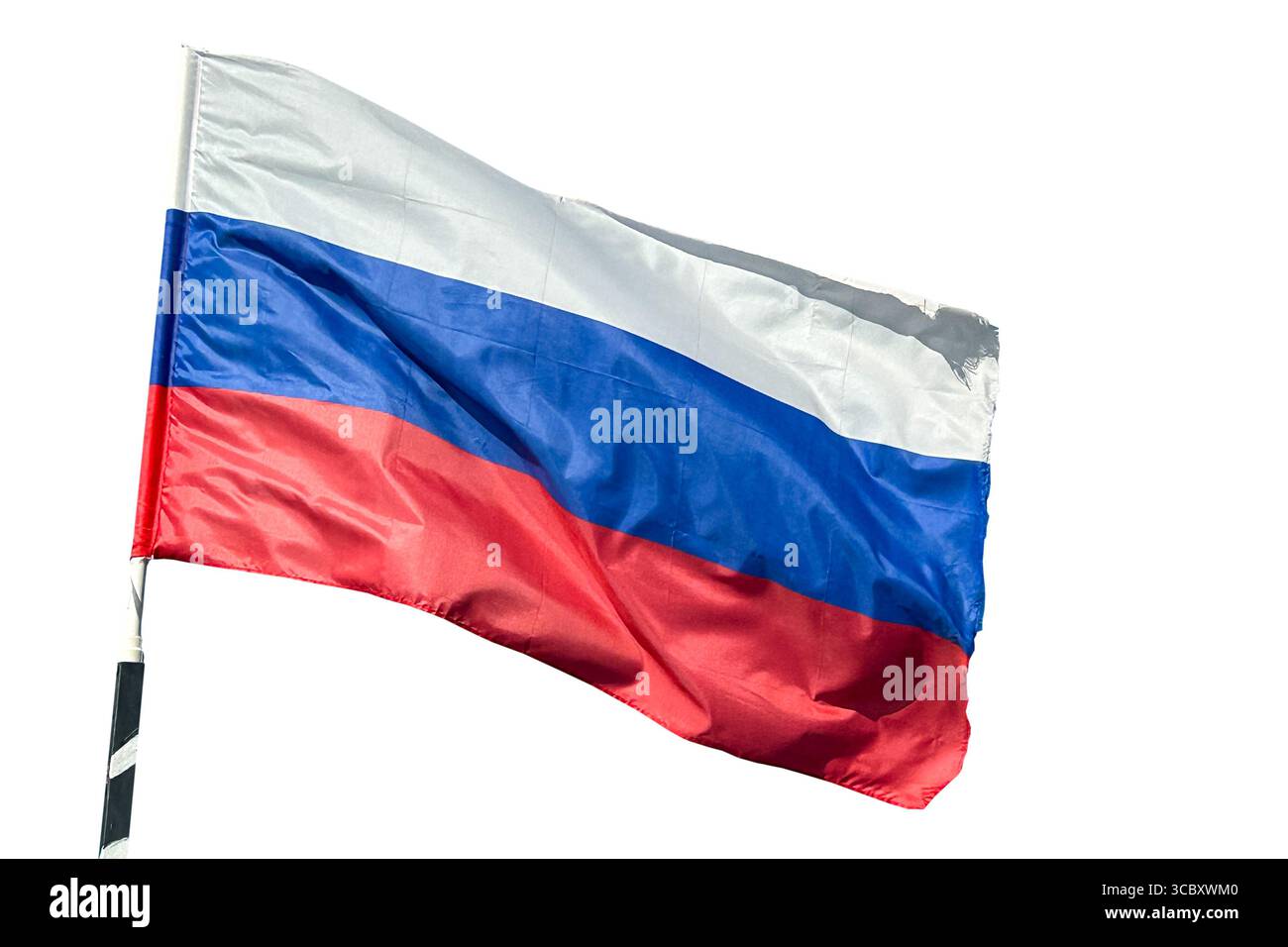Waving russian flag isolated on white background Stock Photo - Alamy