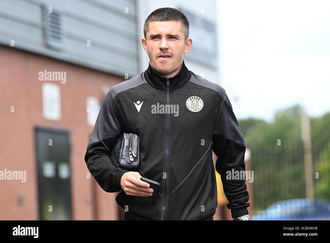PAISLEY, SCOTLAND - AUGUST 09: St Mirren's Declan John arrives ahead of ...