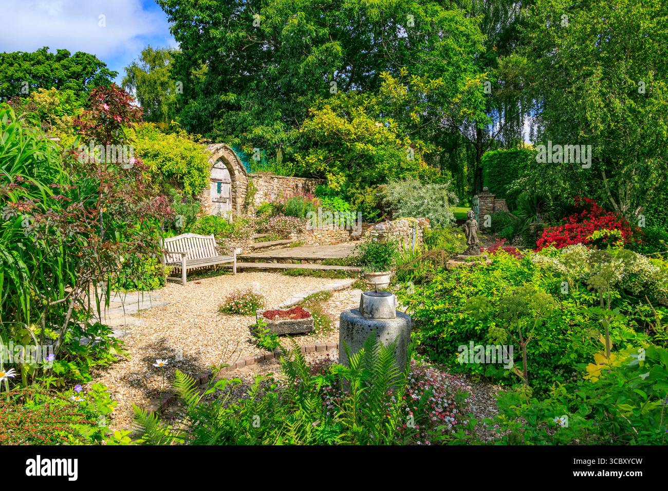 A colourful summer display in the Millennium Garden at Burrow Farm ...