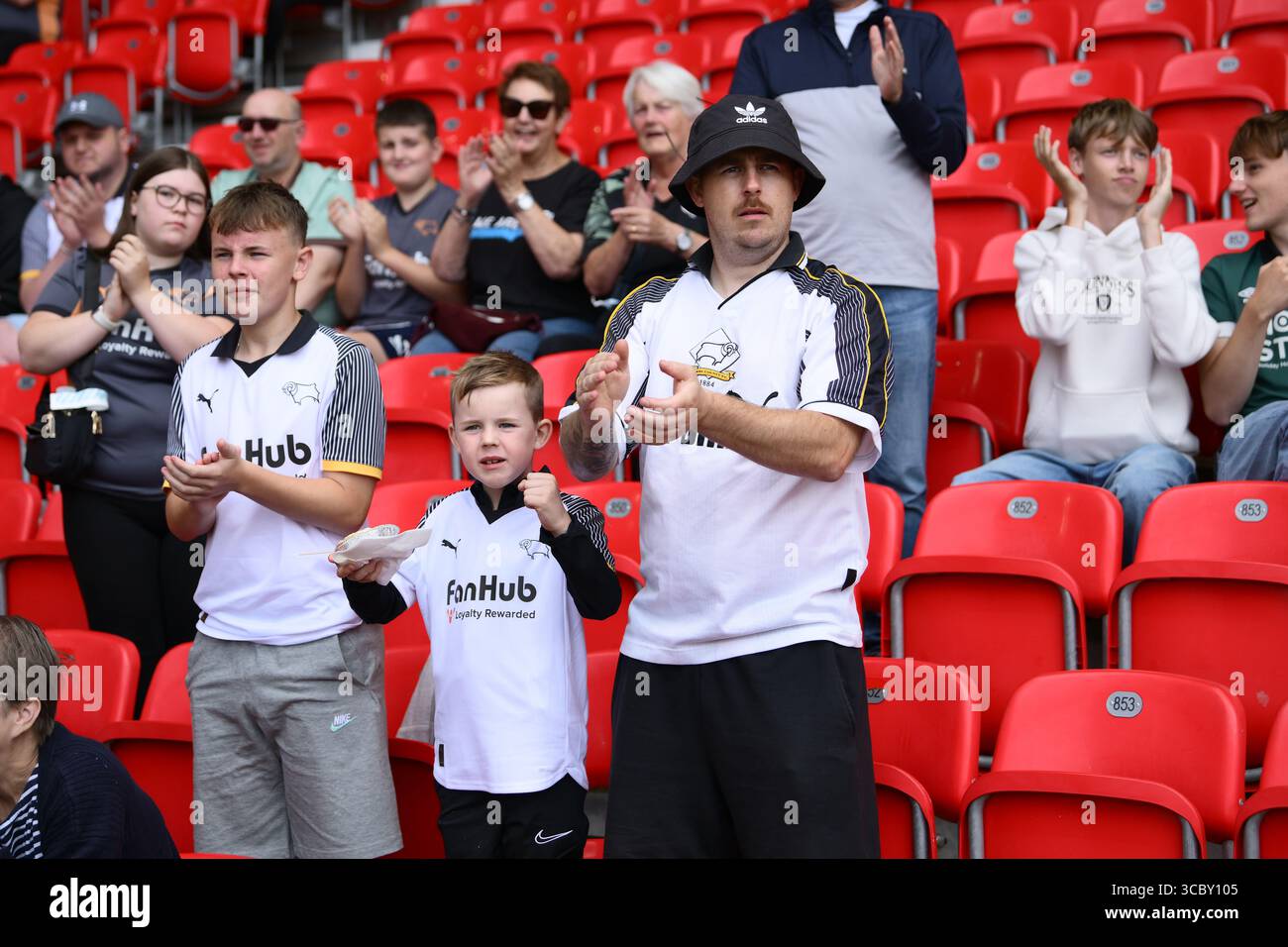 Derby County fans in the stands during the Sky Bet Championship match ...