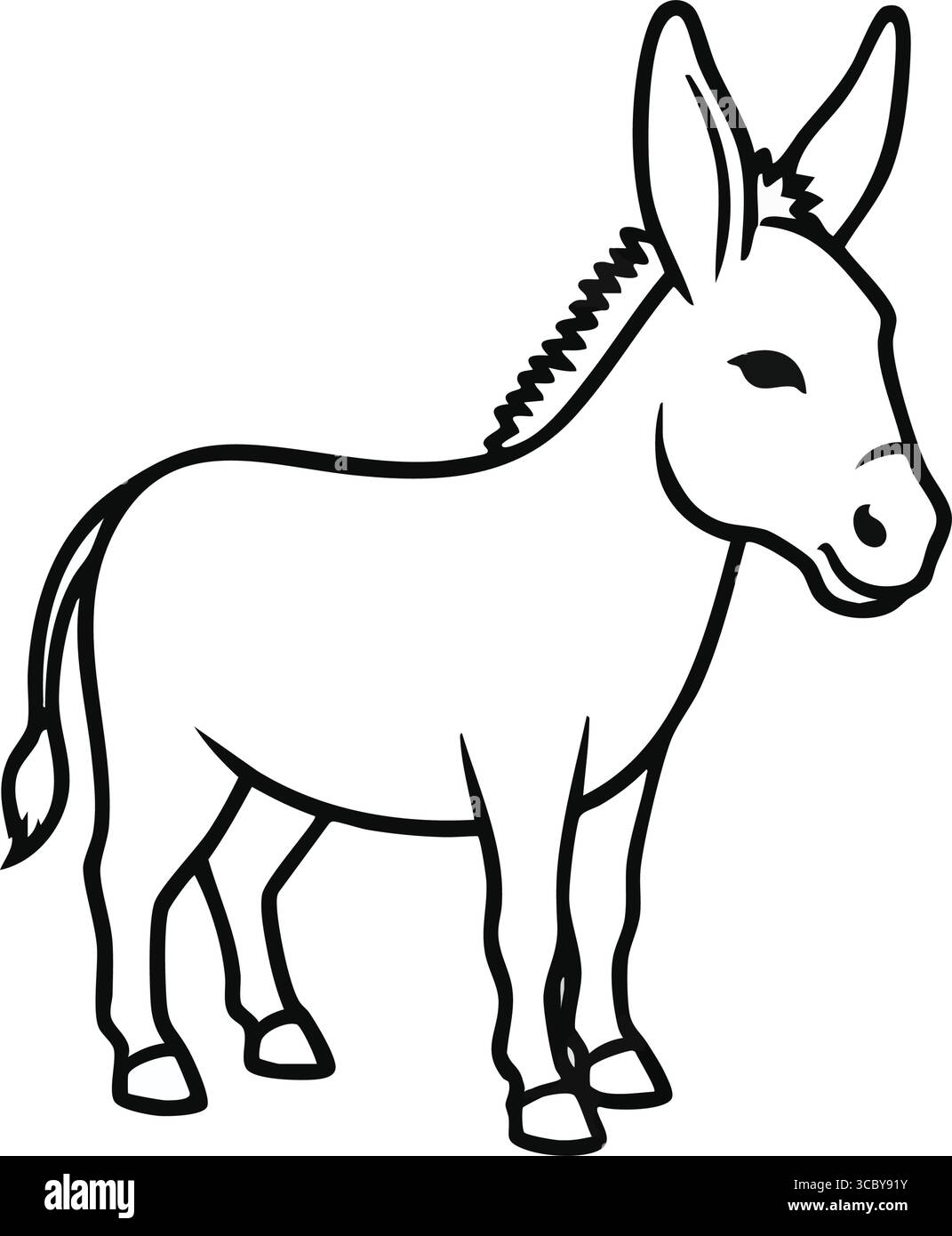 Stylized Donkey Silhouette. Minimalist burro design on dark backdrop ...