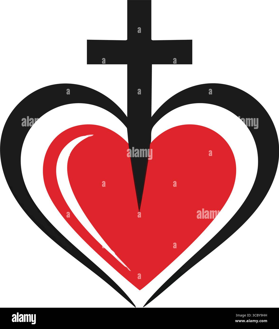 Sacred Heart Christian Faith Symbol. This profound emblem represents ...