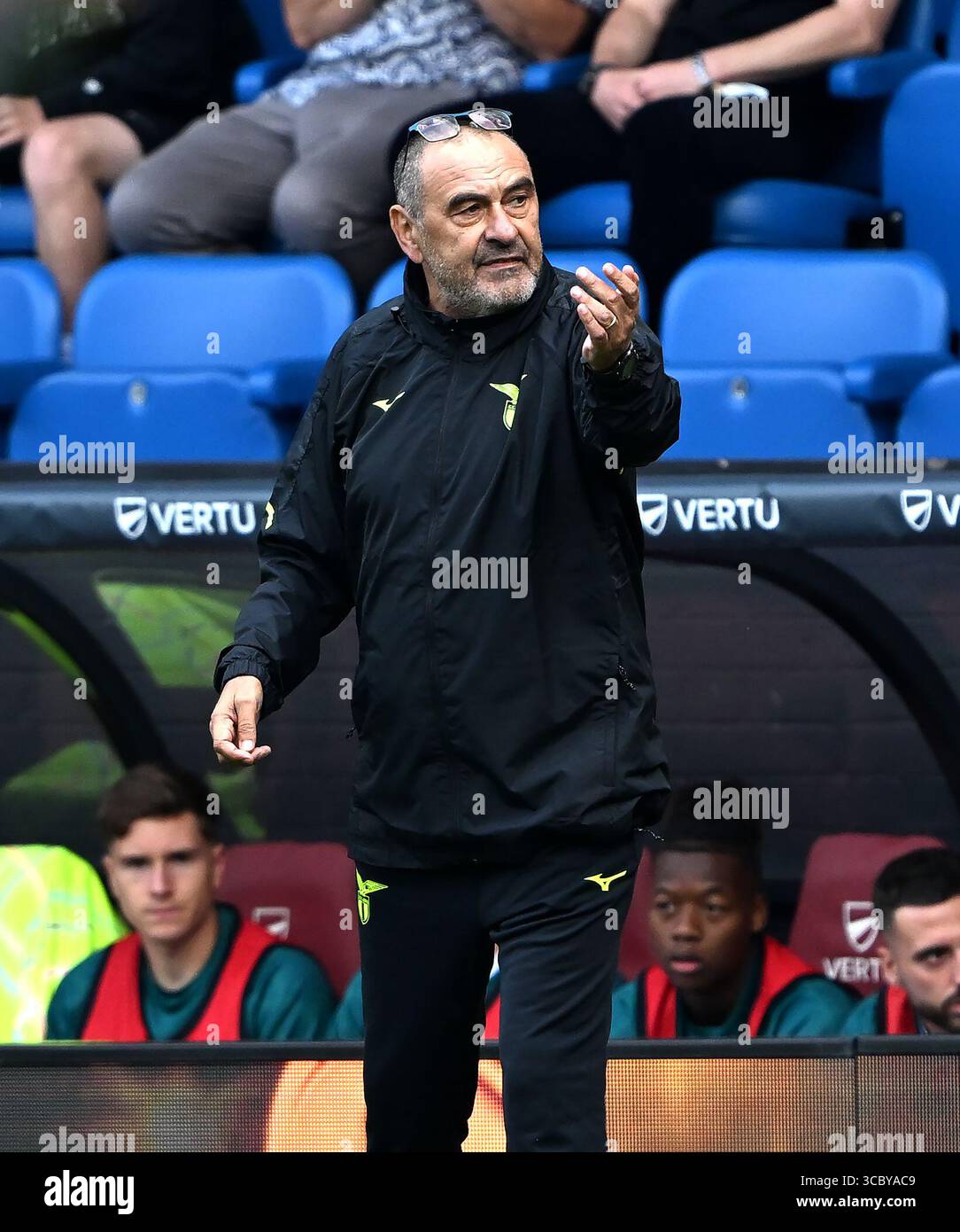 Lazio manager Maurizio Sarri during a pre-season friendly match at Turf ...