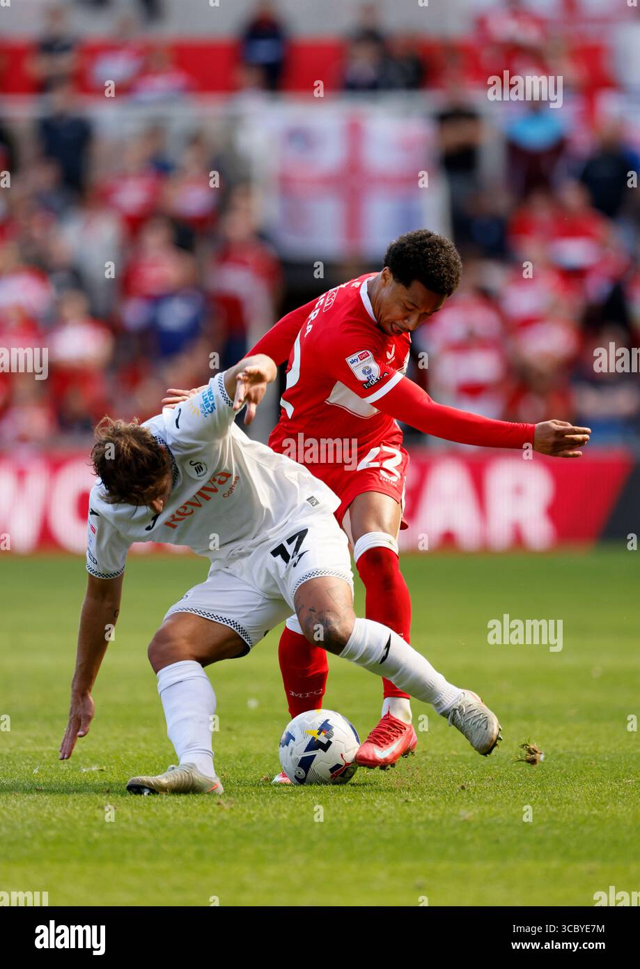 Swansea City's Goncalo Franco (left) and Middlesbrough's Samuel Silvera ...