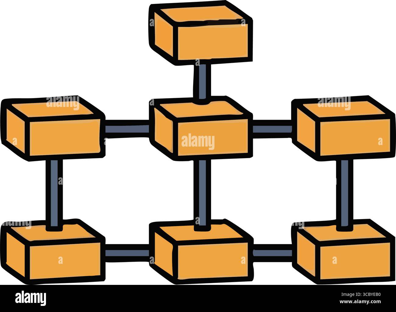 Network System Diagram. Visual representation of interconnected units, symbolizing data exchange ...