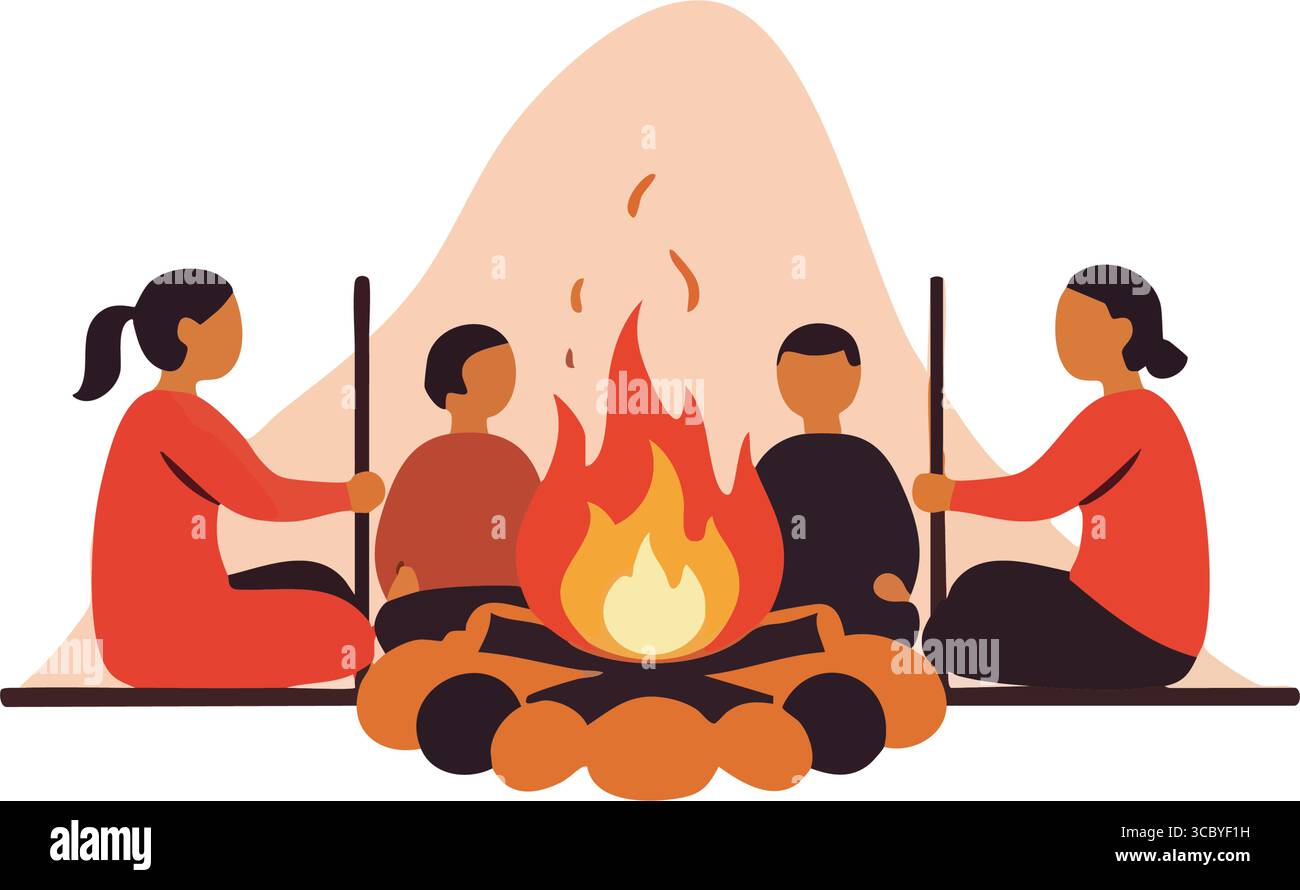 Tranquil scene depicts group Stock Vector Images - Alamy