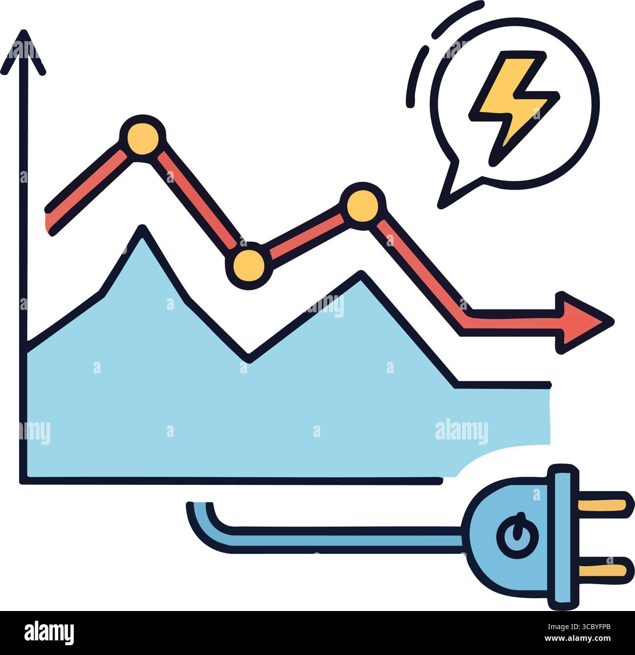 Energy consumption decline chart Stock Vector Images - Alamy