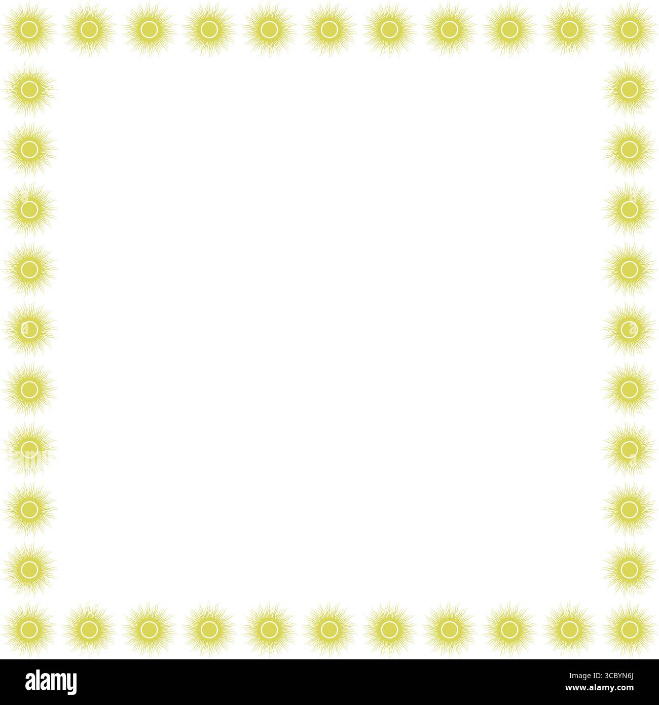 Summer sunrise frame. Sunny morning template. Frame with empty space ...