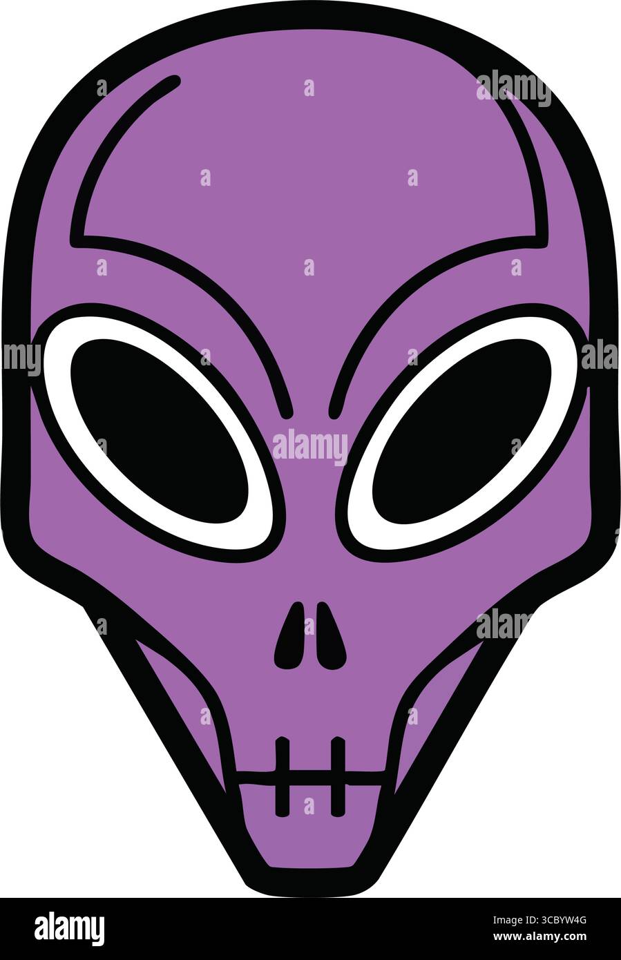 Purple Alien Skull Art. Striking extraterrestrial head in a vibrant ...