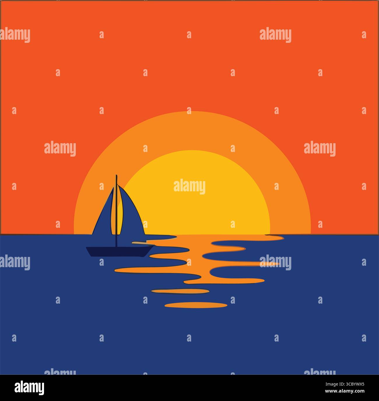 Calm on water sunset Cut Out Stock Images & Pictures - Alamy