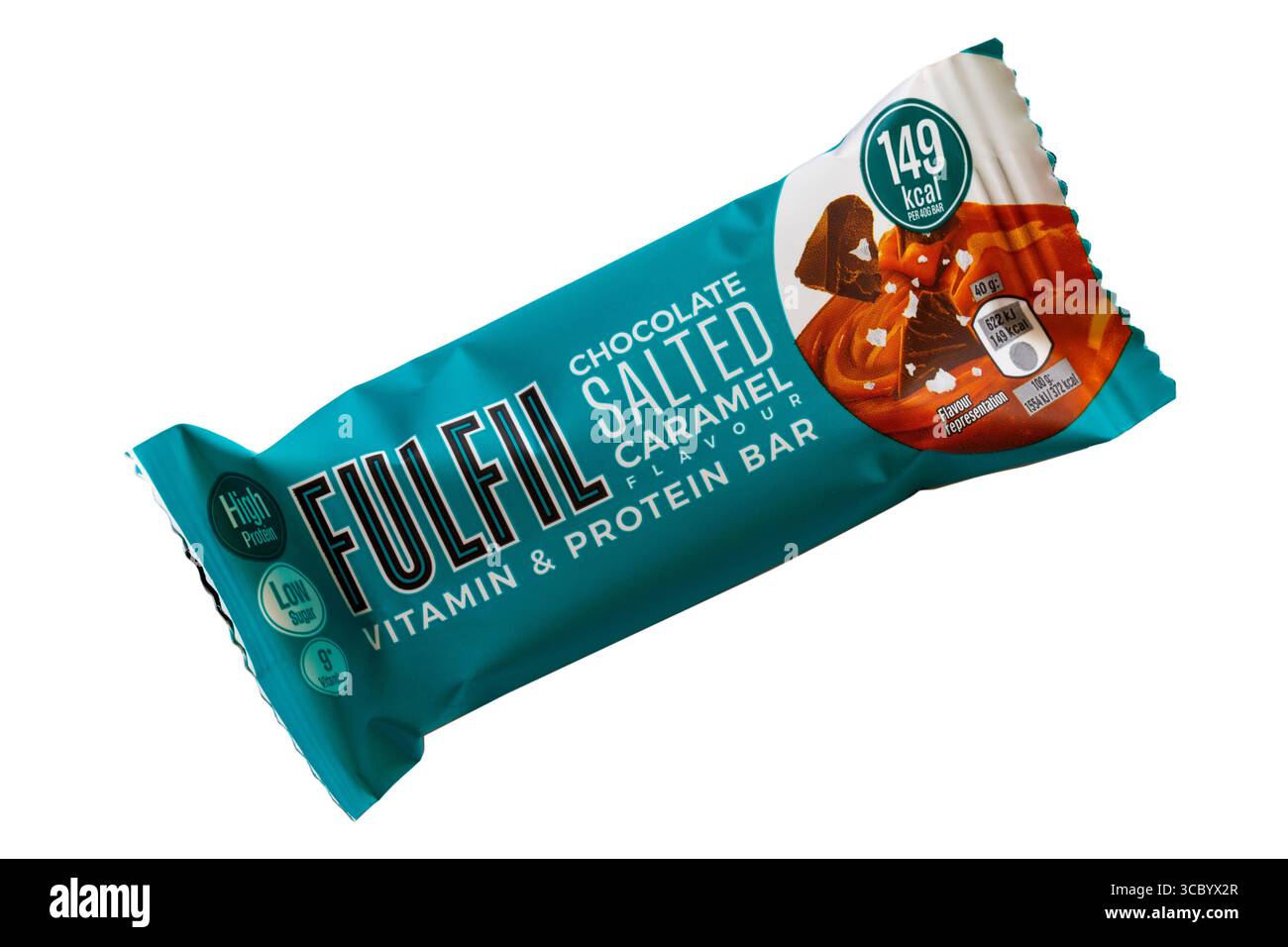 Fulfil chocolate salted caramel flavour vitamin & protein bar isolated ...