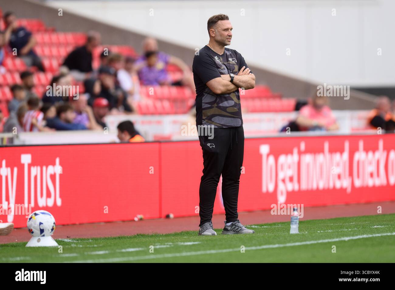 Derby County manager John Eustace during the Sky Bet Championship match ...