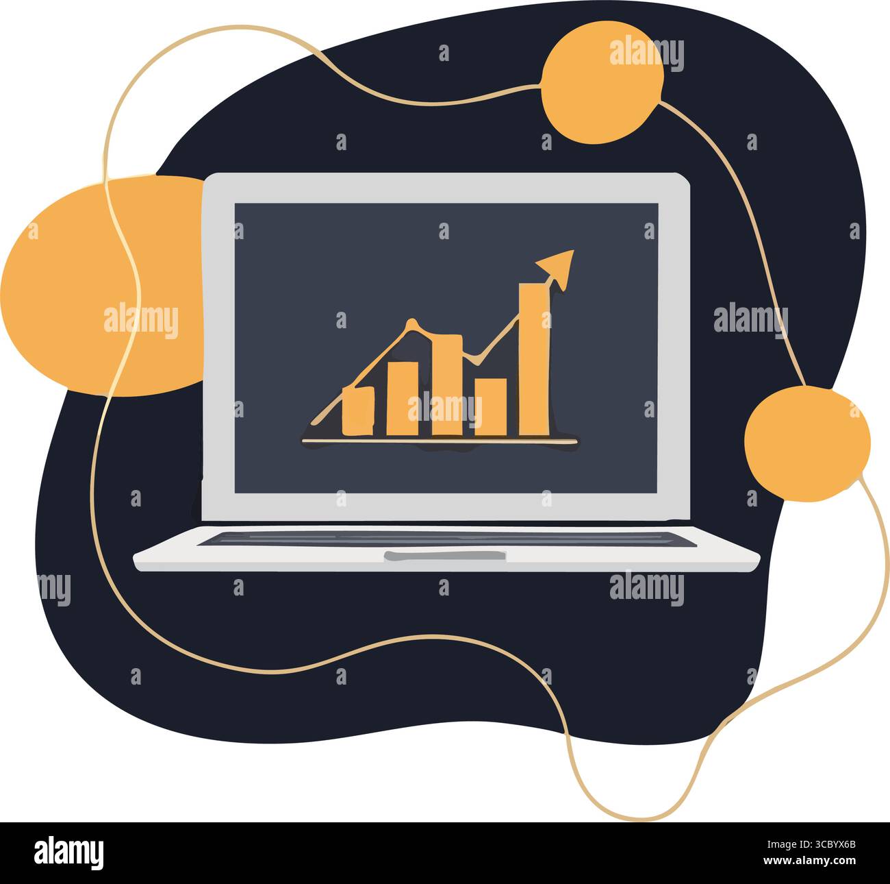 Digital Growth Chart on Laptop Screen. Visual representation of ...
