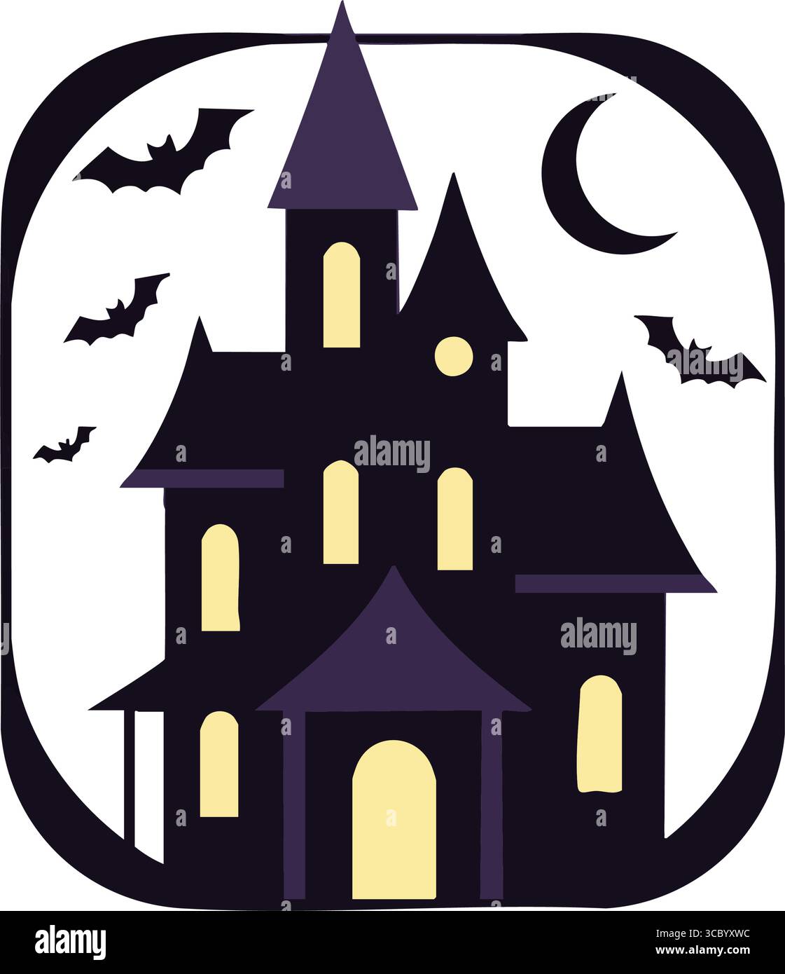 Spooky Haunted Mansion Night Scene. An eerie gothic structure with ...