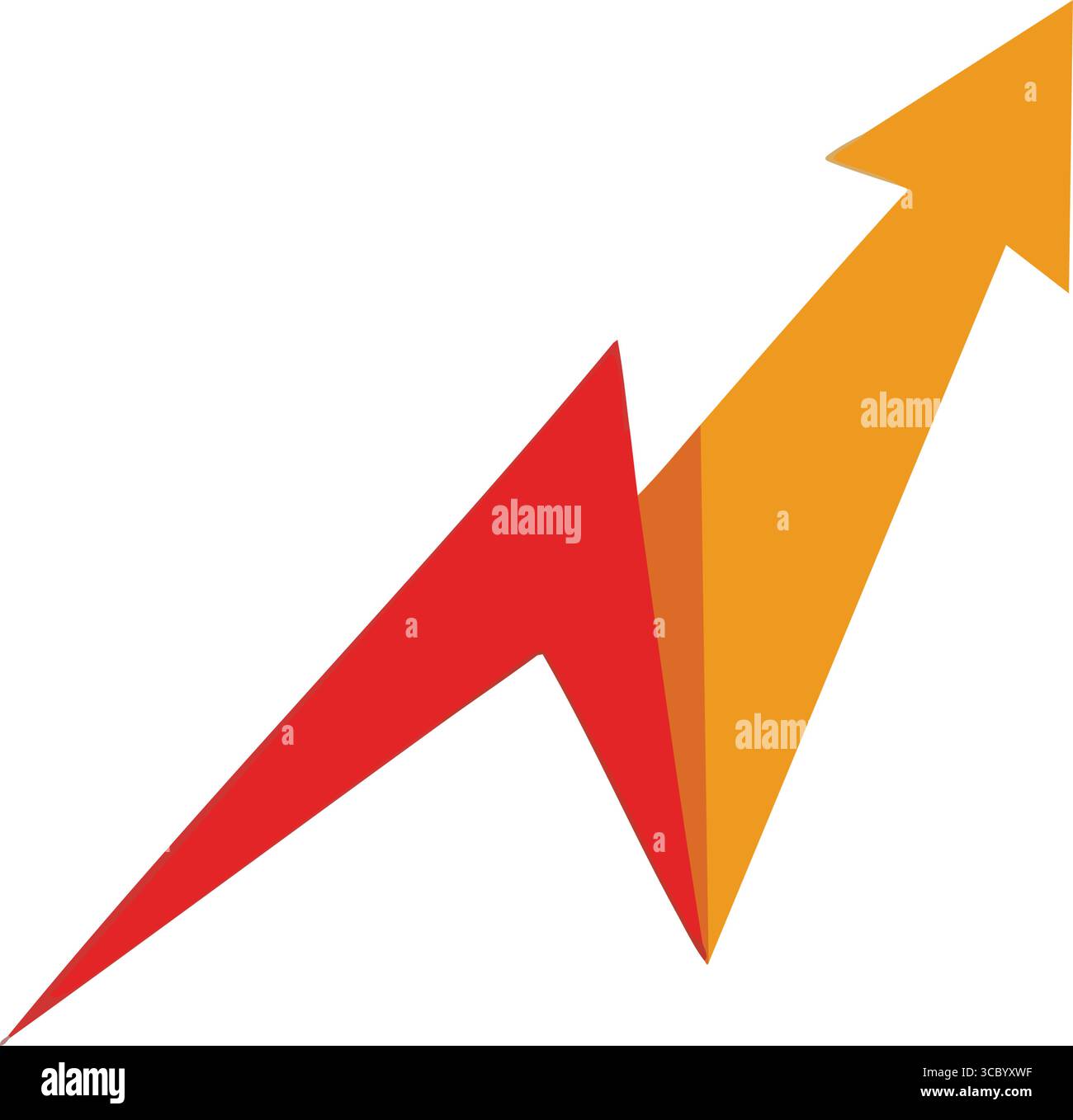 Dynamic Growth Arrow Symbol. Vibrant red and orange pointer design ...