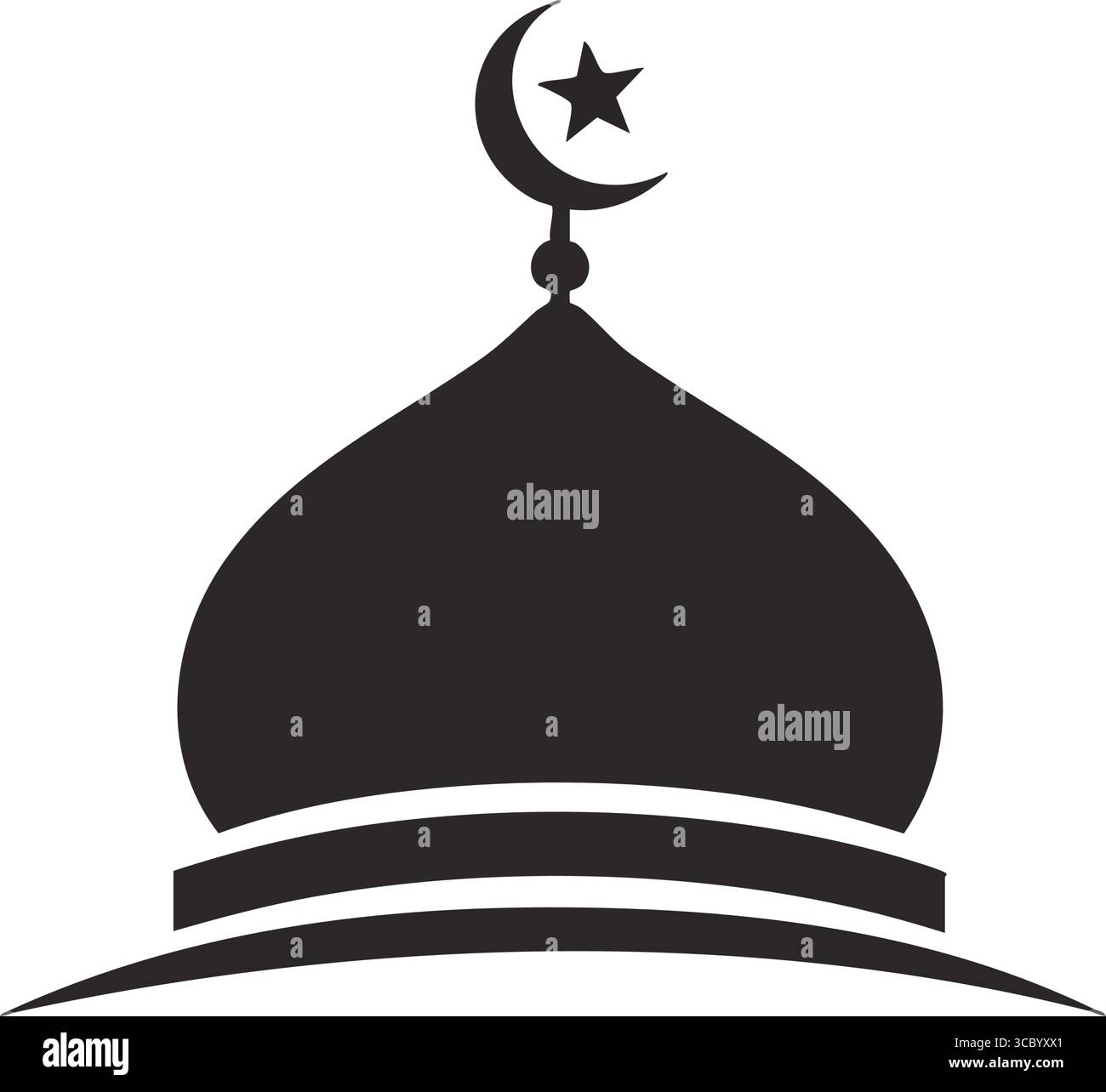 Islamic Temple Dome Symbol. A revered emblem of worship featuring a ...
