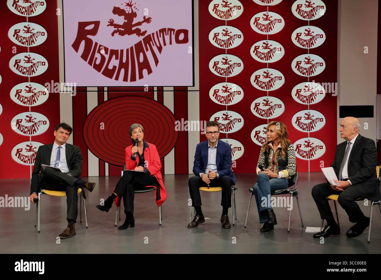 Milan - Photocall for the Rai show "Rischiatutto." Pictured from left ...