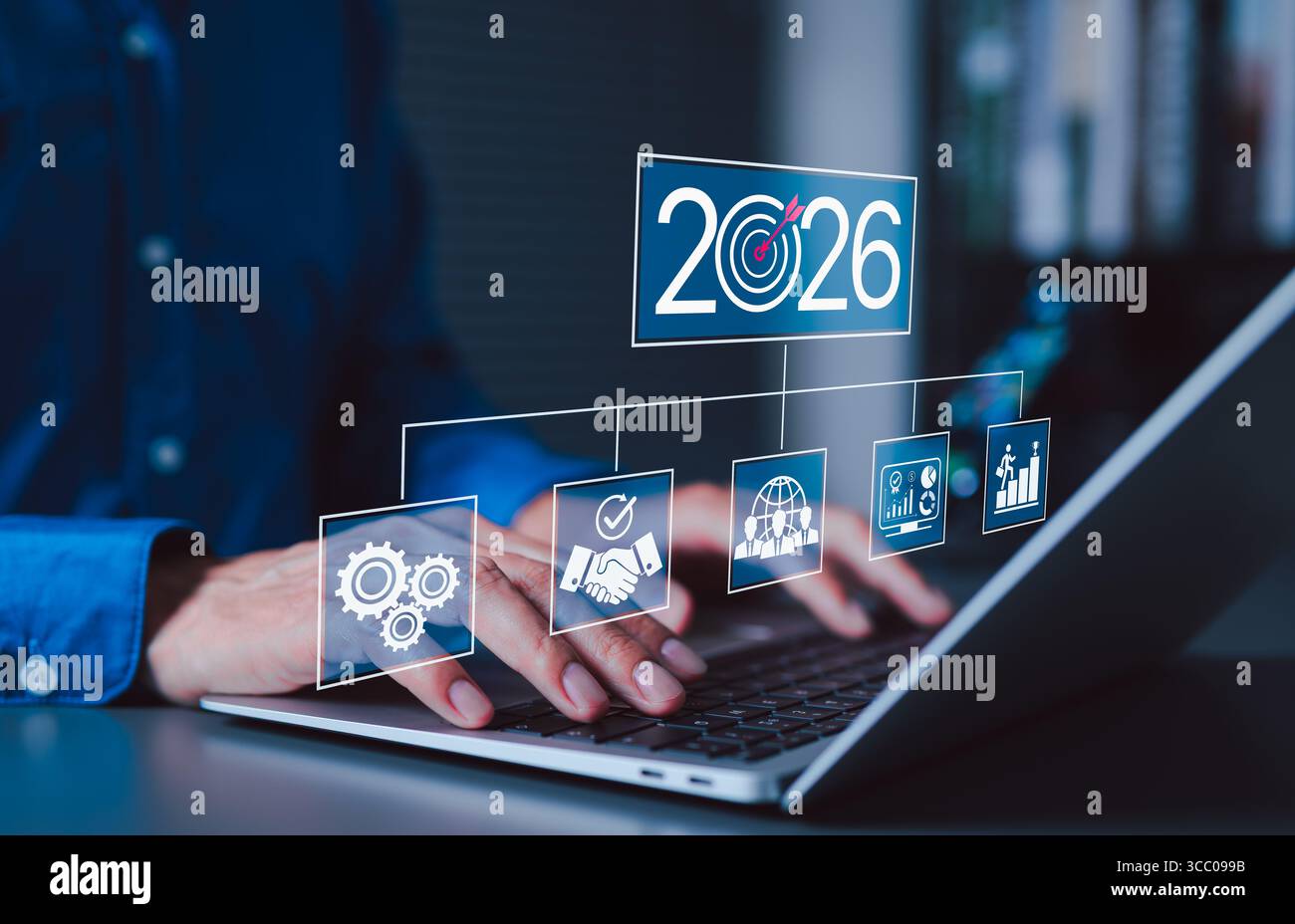 2026 Business Goals and Strategic Planning Concept. Businessman using ...