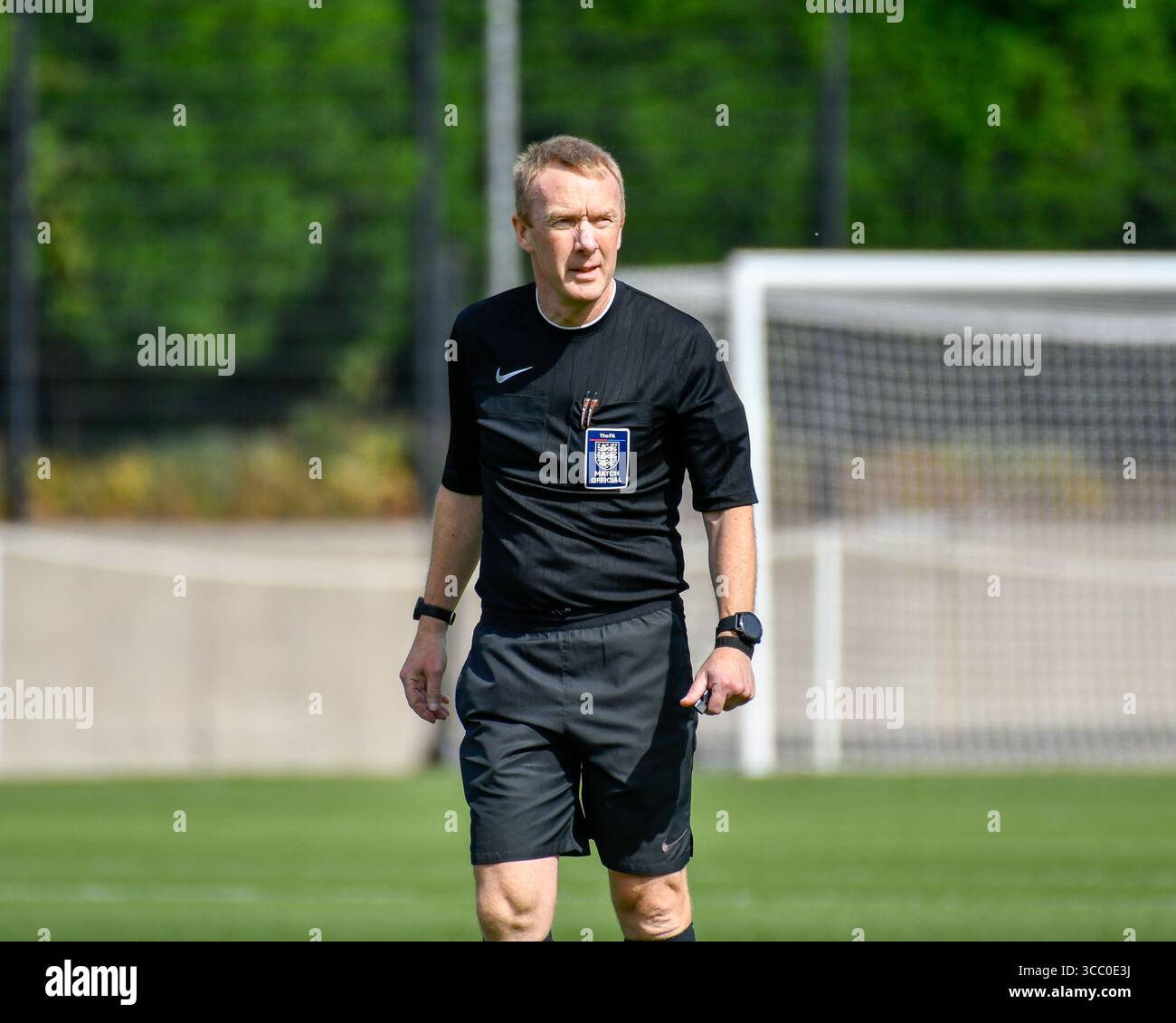 Landore, Swansea, Wales. 9 August 2025. Match Referee Kevin Slade ...