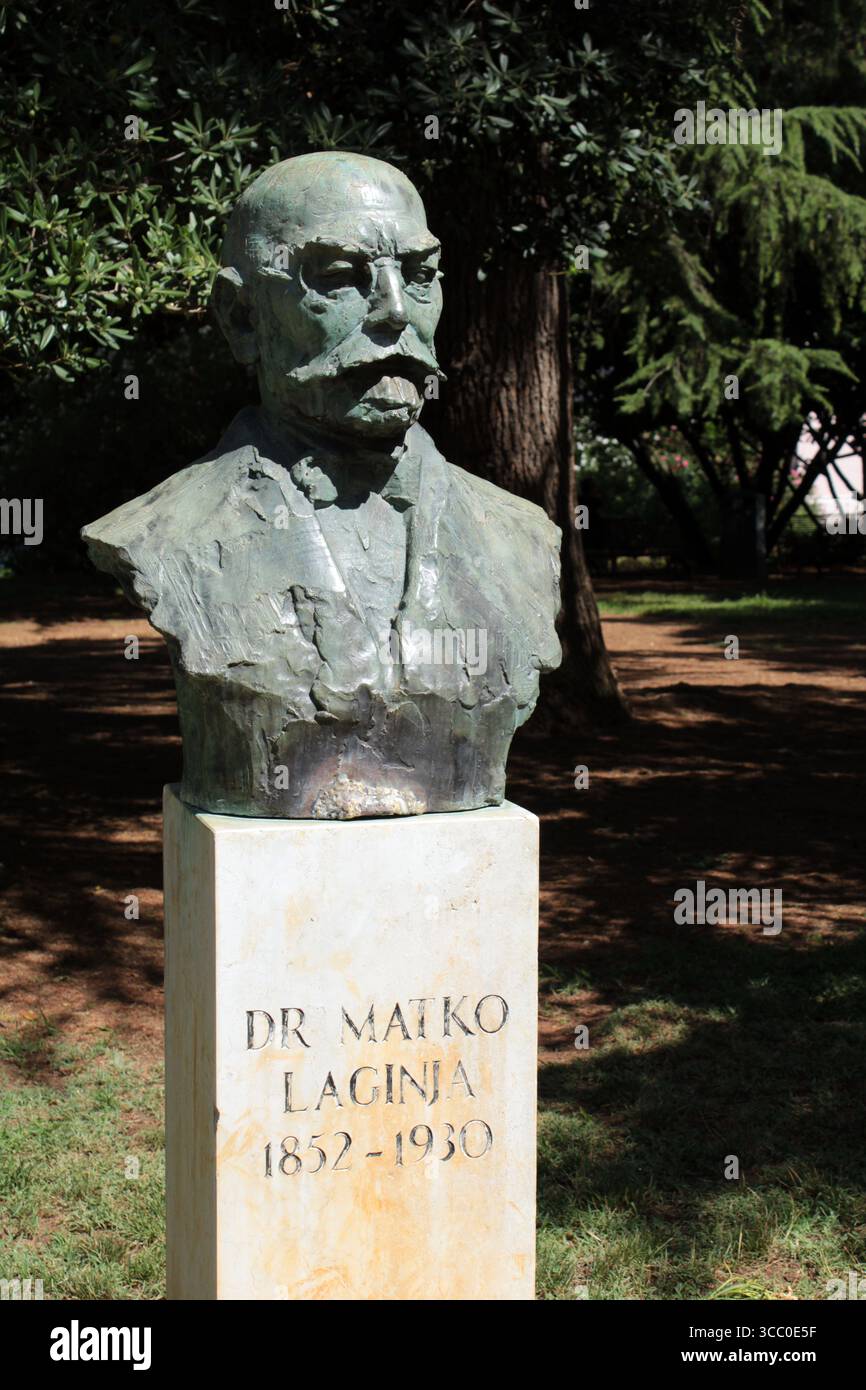 The bust of Matko Laginja in Pula Stock Photo - Alamy