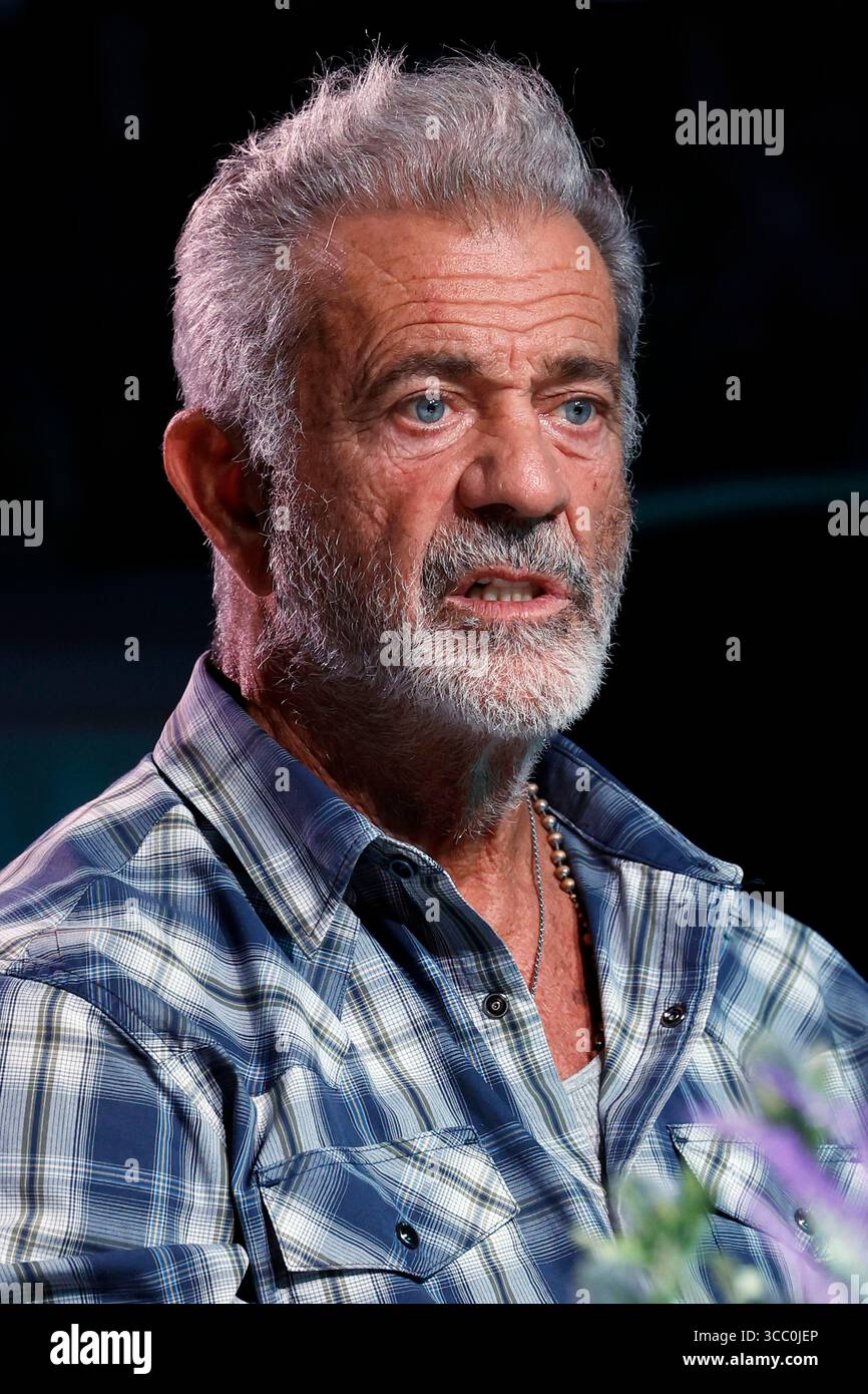 Actor Mel Gibson at a concert by the Irish Philharmonic Orchestra, as ...