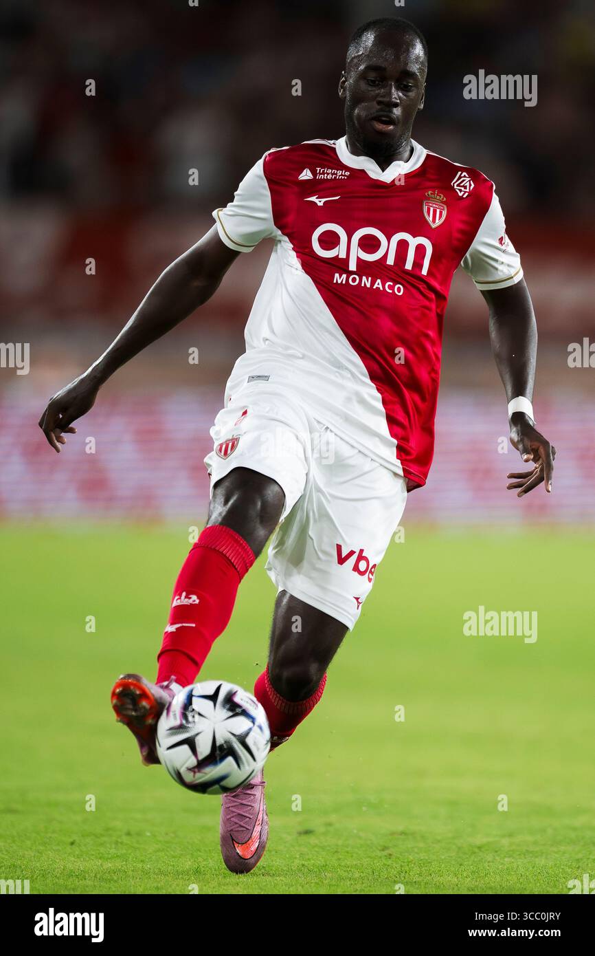 Jordan Teze of AS Monaco in action during the friendly football match ...