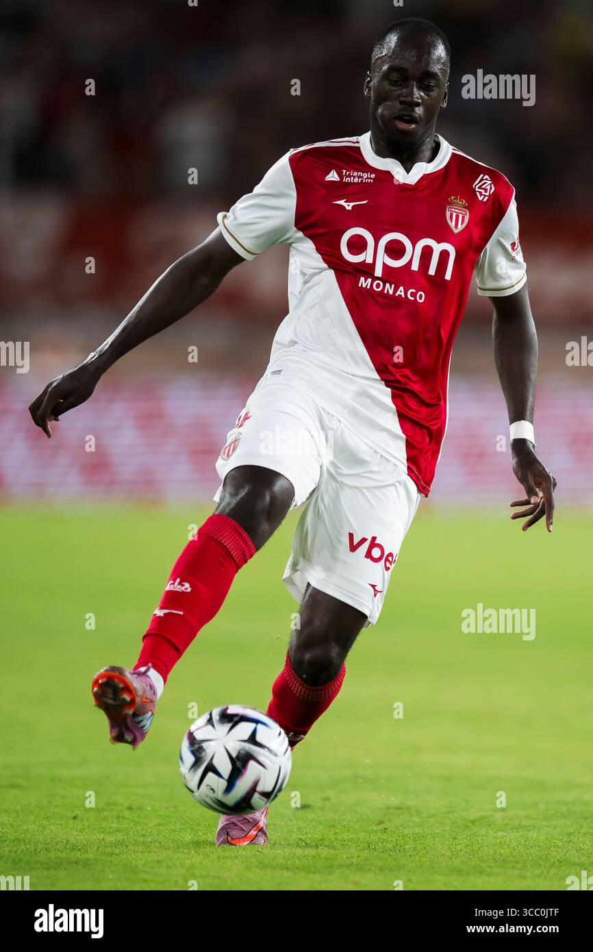 Jordan Teze of AS Monaco in action during the friendly football match ...