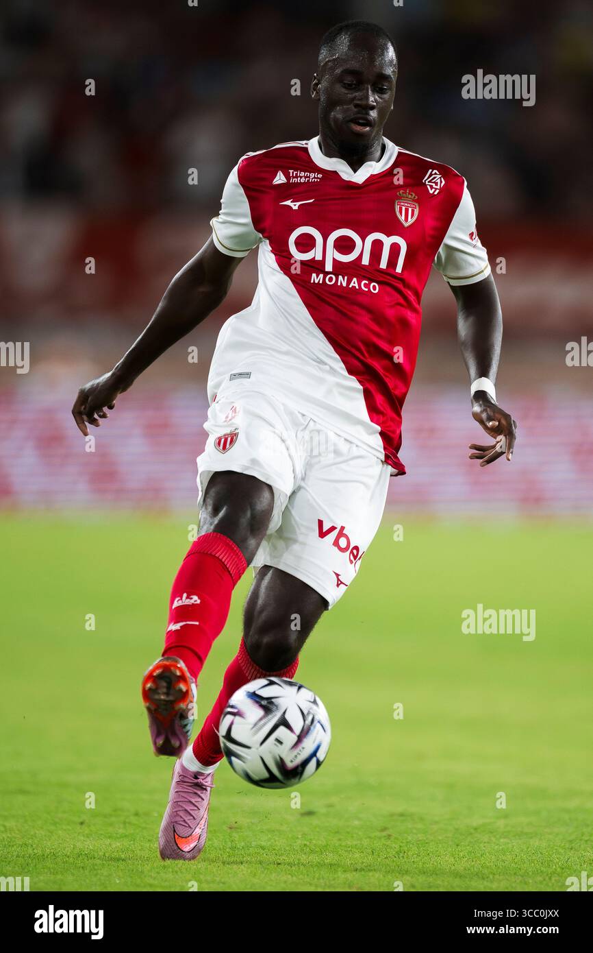 Jordan Teze of AS Monaco in action during the friendly football match ...