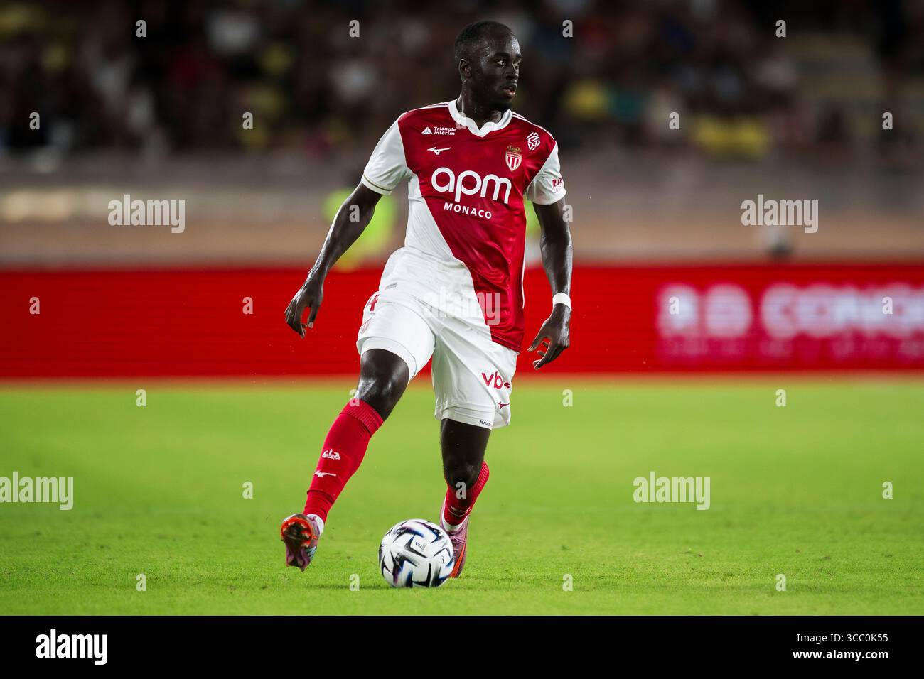 Jordan Teze of AS Monaco in action during the friendly football match ...