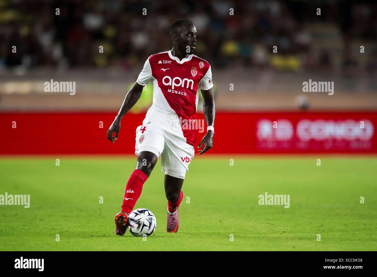 Jordan Teze of AS Monaco in action during the friendly football match ...