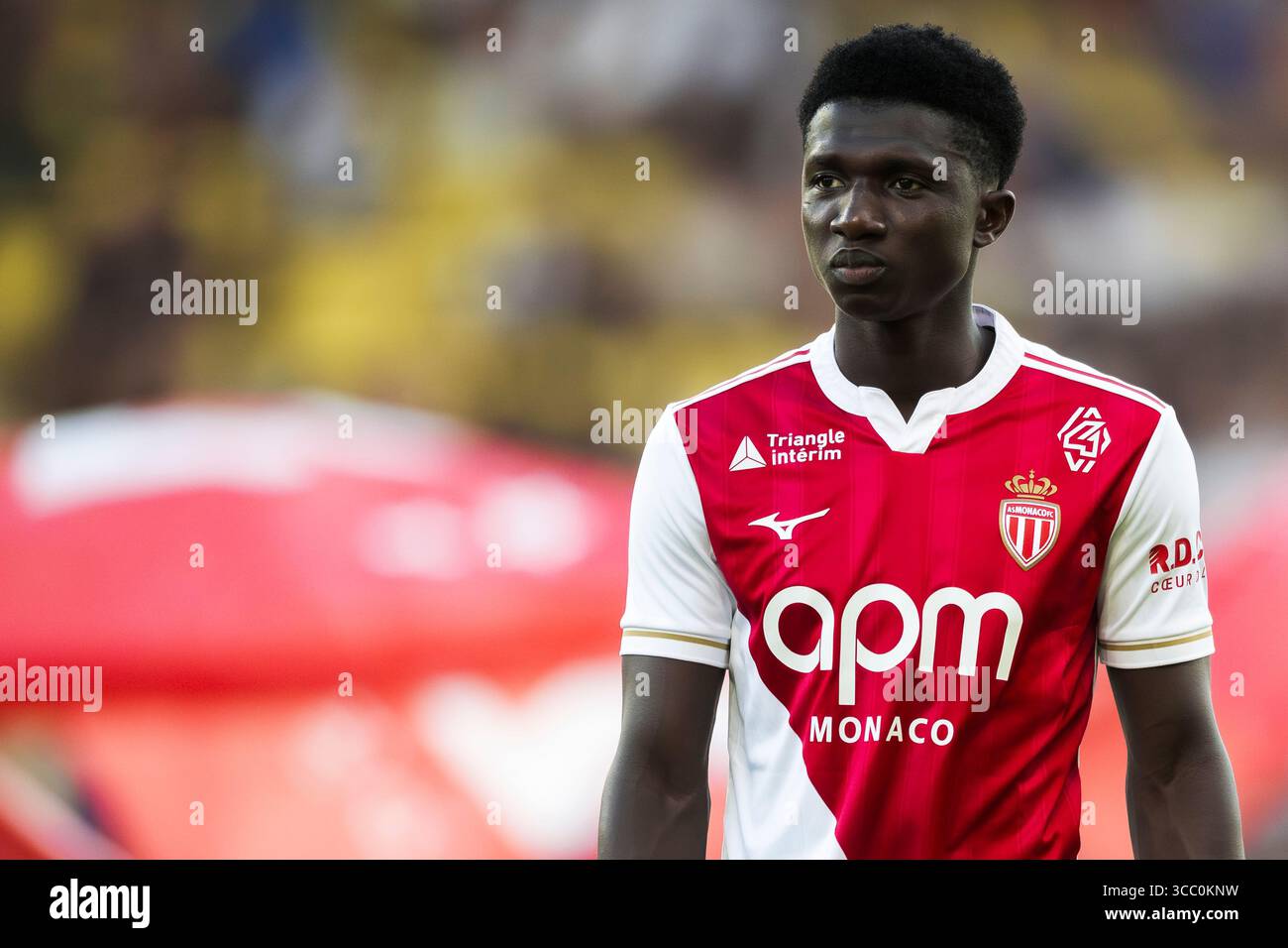 Lamine Camara of AS Monaco looks on prior to the friendly football ...