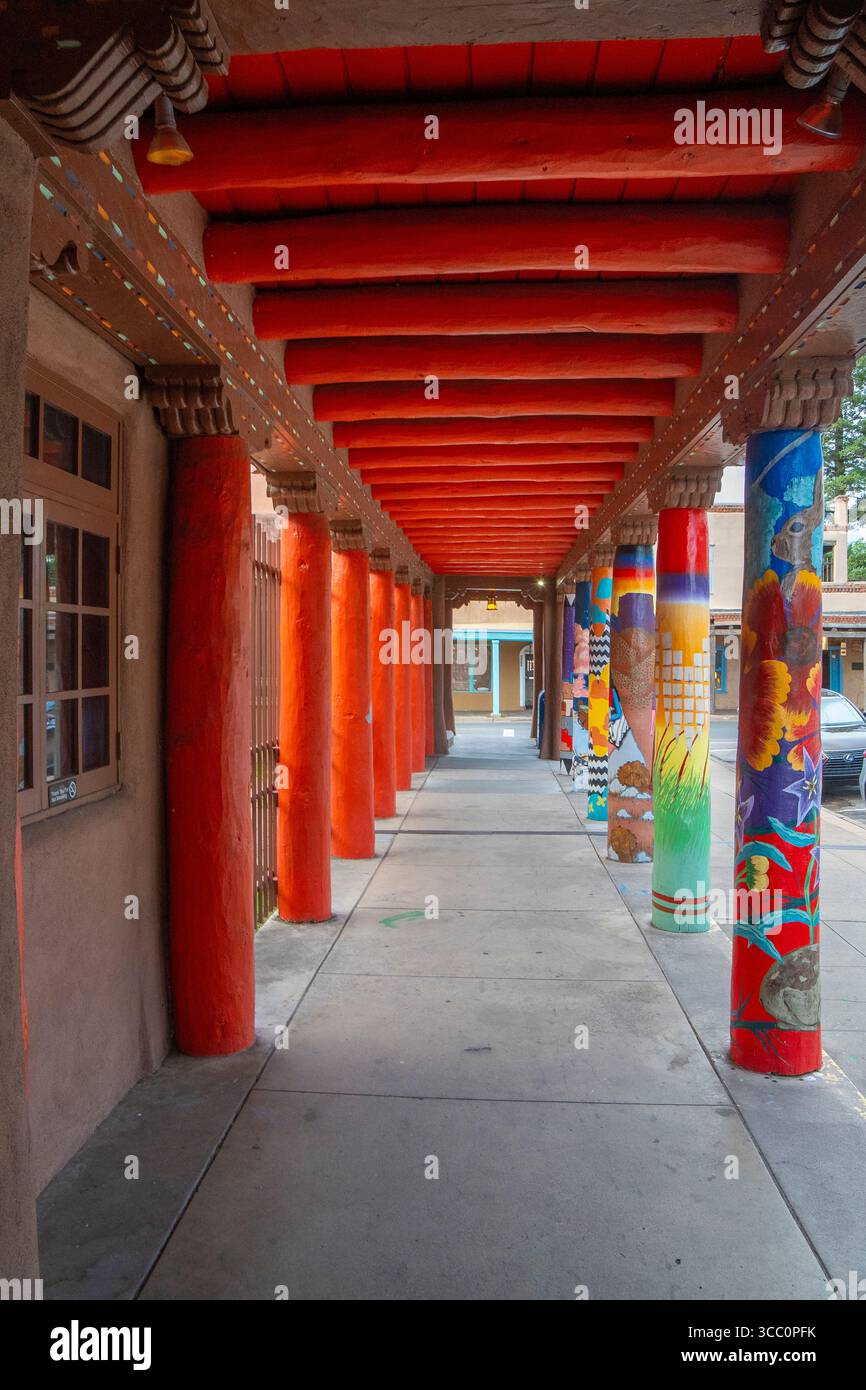 Painted columns and painted vigas at the Museum of Contemporary Native ...