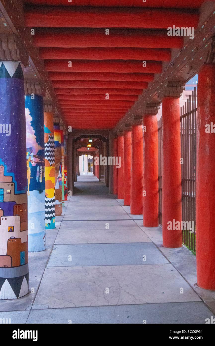 Painted columns and painted vigas at the Museum of Contemporary Native ...
