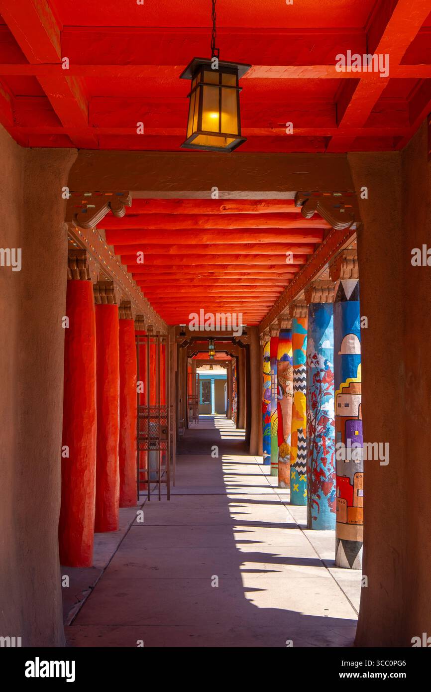 Painted columns and painted vigas at the Museum of Contemporary Native ...