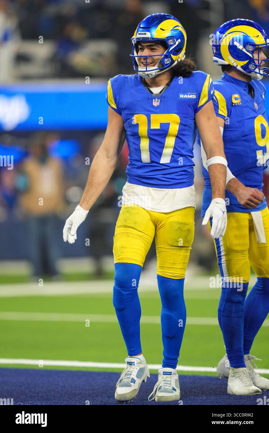 Los Angeles Rams wide reciever Puka Nakua (17) prepares for action ...
