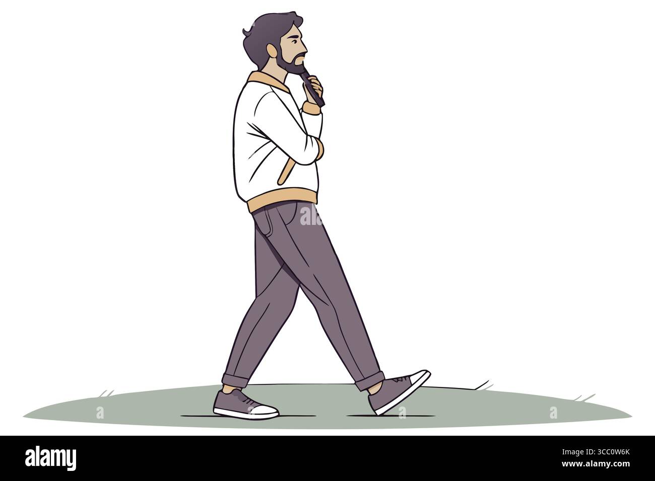 Thinking walking man in Cut Out Stock Images & Pictures - Alamy
